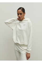 BLUZA Z KAPTUREM TRACK CREAM